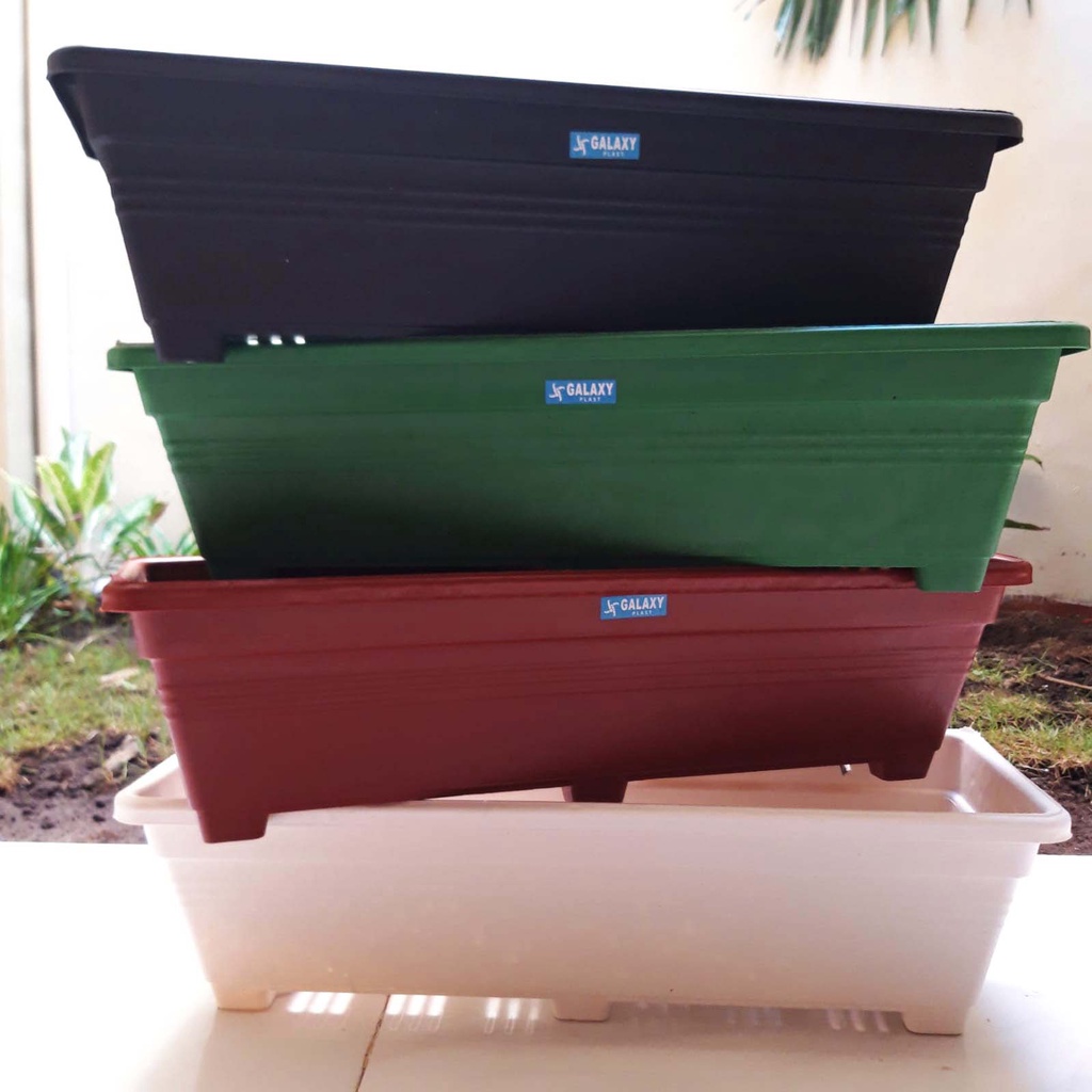 Jual Pot persegi panjang 50 cm/ Pot Segi Panjang Warna 50 CM + TATAKAN ...
