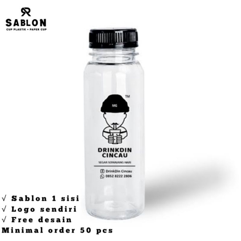 Jual Sablon Botol Plastik 250ml | Botol Almond | Sablon Botol Murah ...