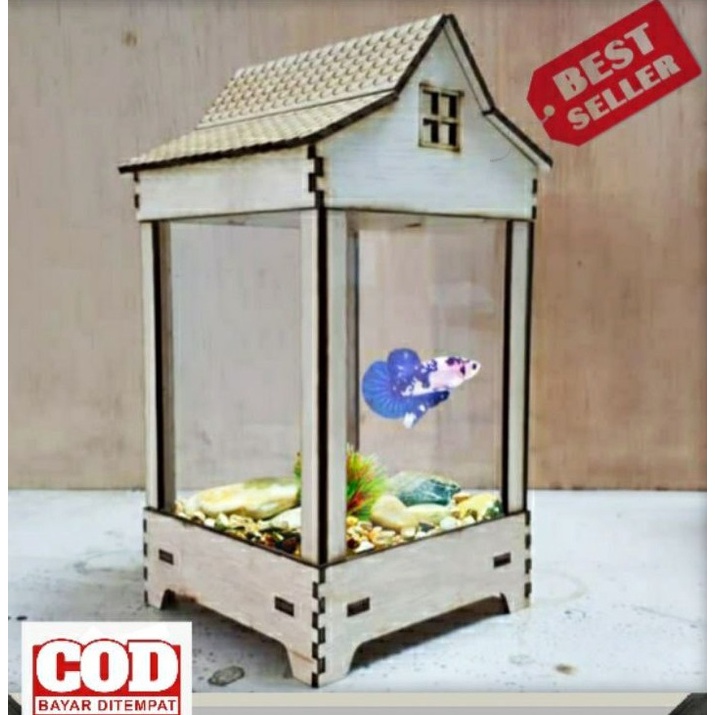 Jual mainan hobi aquarium acrylic aquarium gazebo ikan cupang akrilik ...