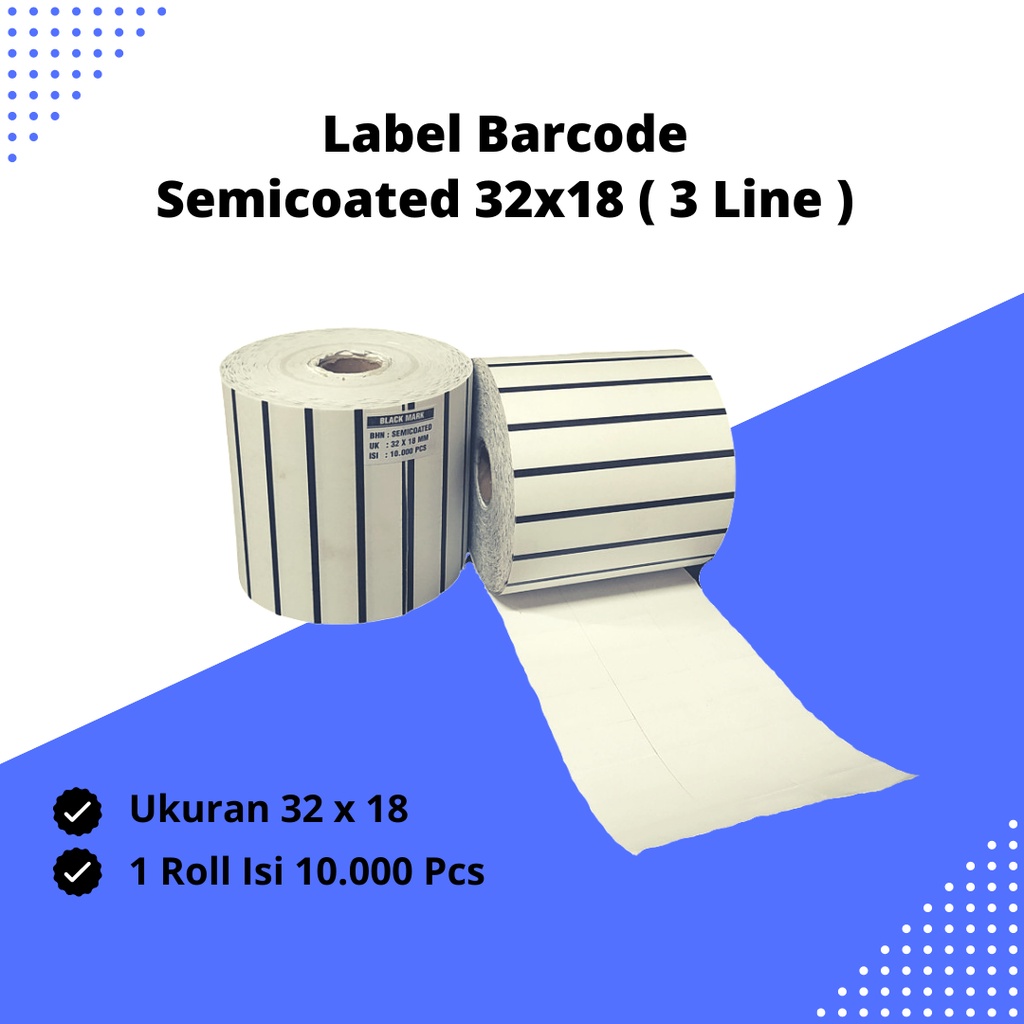 Jual LABEL BARCODE SEMICOATED 32x18 ( 3 LINE) | Shopee Indonesia
