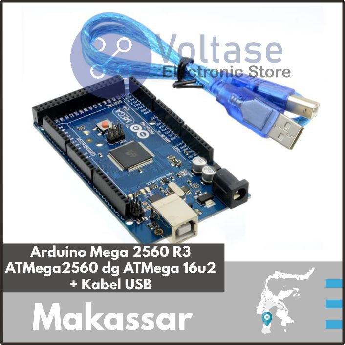 Jual Arduino Mega 2560 R3 Atmega2560 Dg Atmega 16u2 Kabel Usb