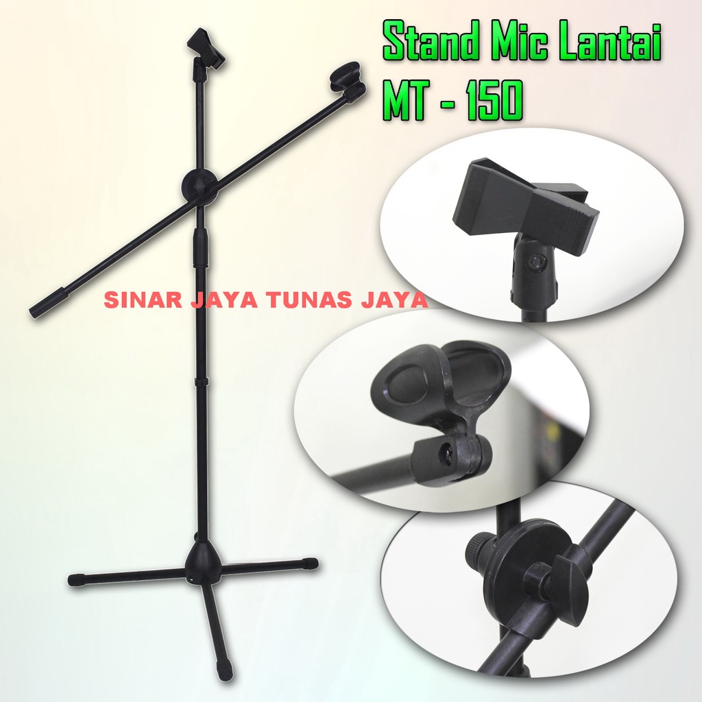 Jual Stand Mic MT 150 Tripod Microphone Dudukan Mic Stand Mic Lantai MT ...