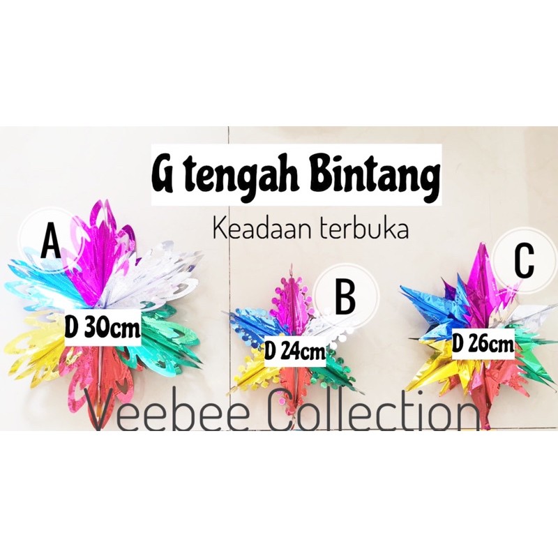 Jual Lampion bintang B D/ hiasan natal ulang tahun/ gantungan bintang ...