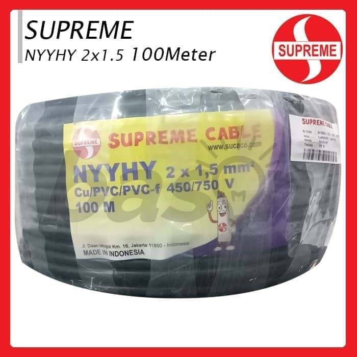 Jual Kabel NYYHY / NYMHY Serabut Supreme 2x1.5mm / 2x1,5 mm @100 Meter | Shopee Indonesia