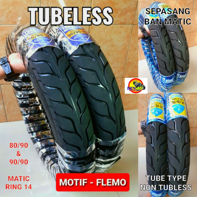 Jual Sepasang Ban Motor Matic Metik [ MOTIF FLEMO ] 80/90 & 90/90 Ring 14 - VARIO BEAT SCOOPY ...