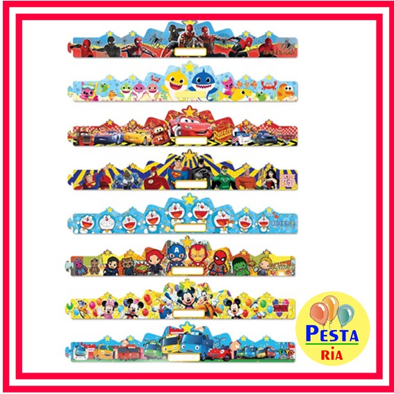 Jual MURAH !! (10Pcs) Bando ultah BOY, Topi Mahkota Karakter Boy, bando ...