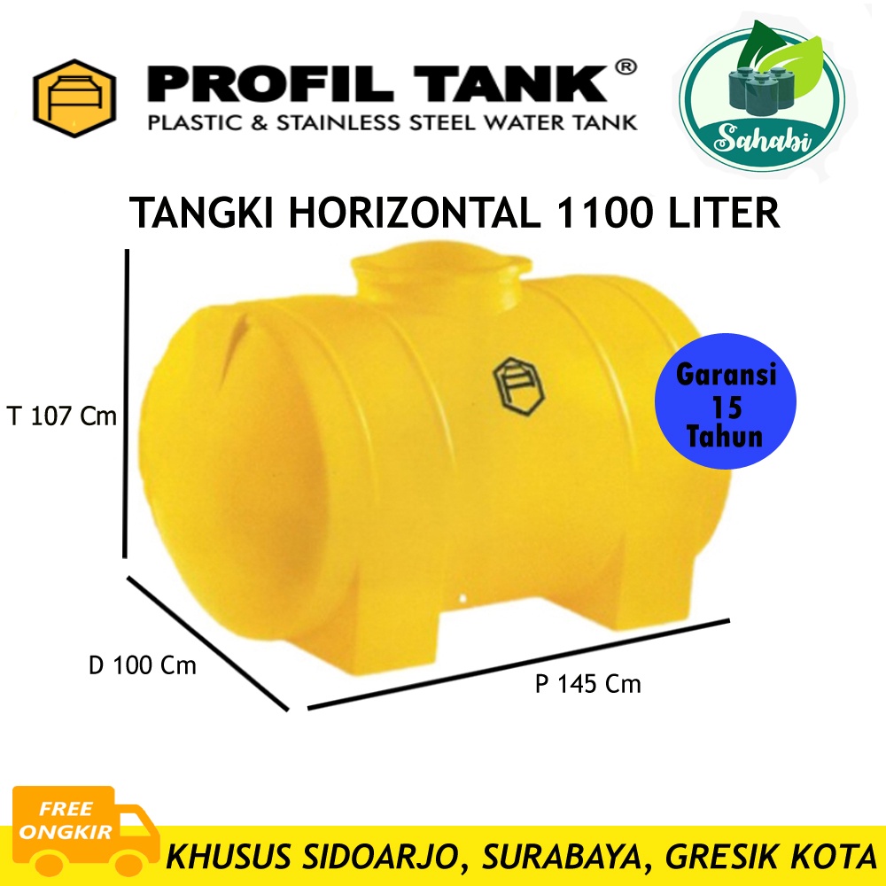 Jual Tandon Air / Toren Air / Tangki Air Horizontal PROFIL TANK Ukuran ...