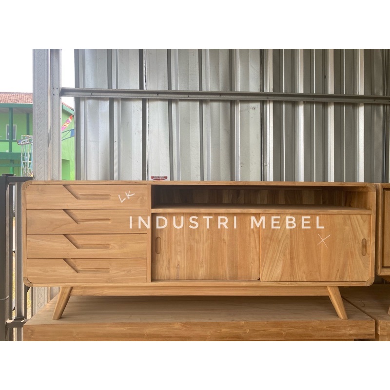 Jual Meja Bufet TV Retro Pintu Sliding - Meja Konsul Scandinavian ...