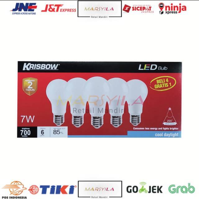 Jual Krisbow Bohlam Lampu LED 7 Watt Isi 5 Kuning Putih | Shopee Indonesia