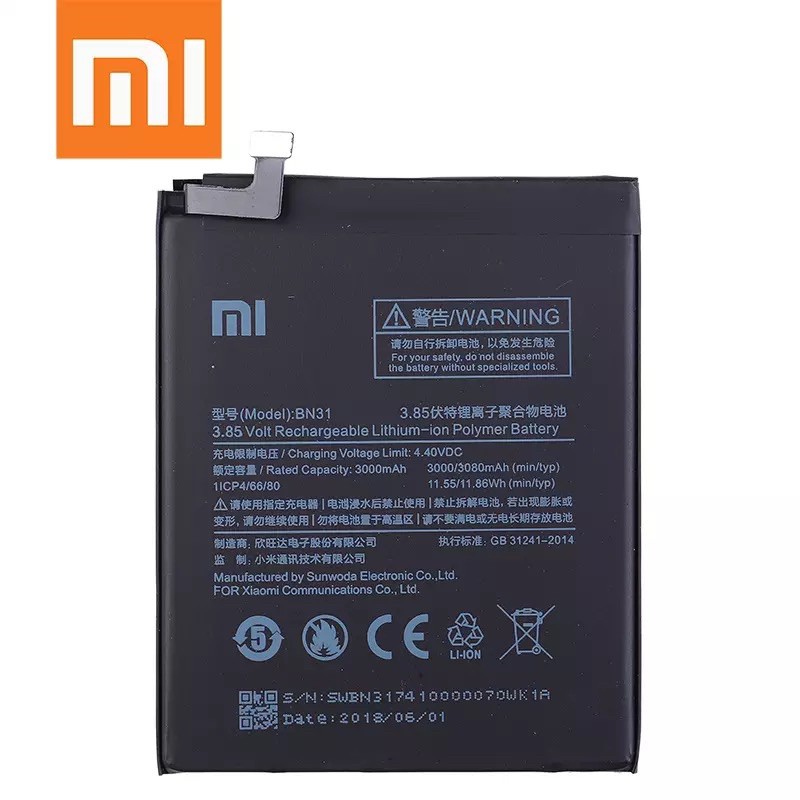 Jual BN31 BATERAI XIAOMI MI A1 / MI5x / REDMI S2 / NOTE 5A / NOTE 5A ...