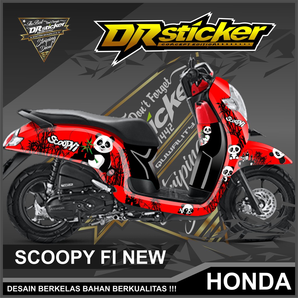 Jual Decal Sticker Scoopy New / Decal Custom Scoopy Fi New Desain Panda ...