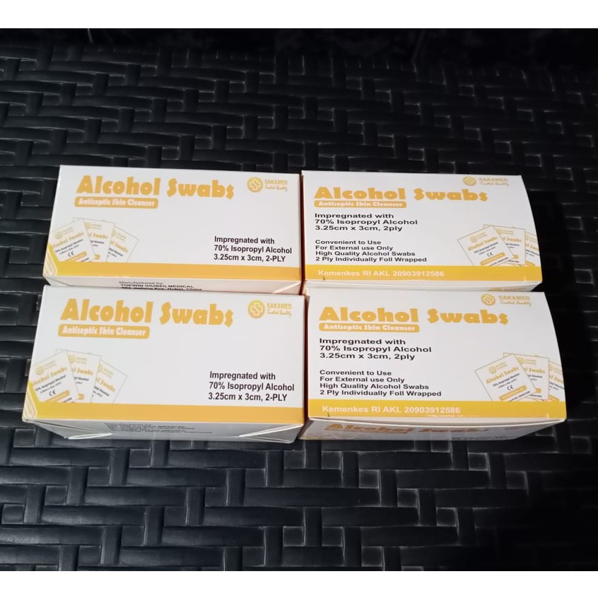 Jual ALKOHOL SWAB / ALCOHOL SWABS / TISSUE ALKOHOL / KAPAS ALKOHOL MERK ...