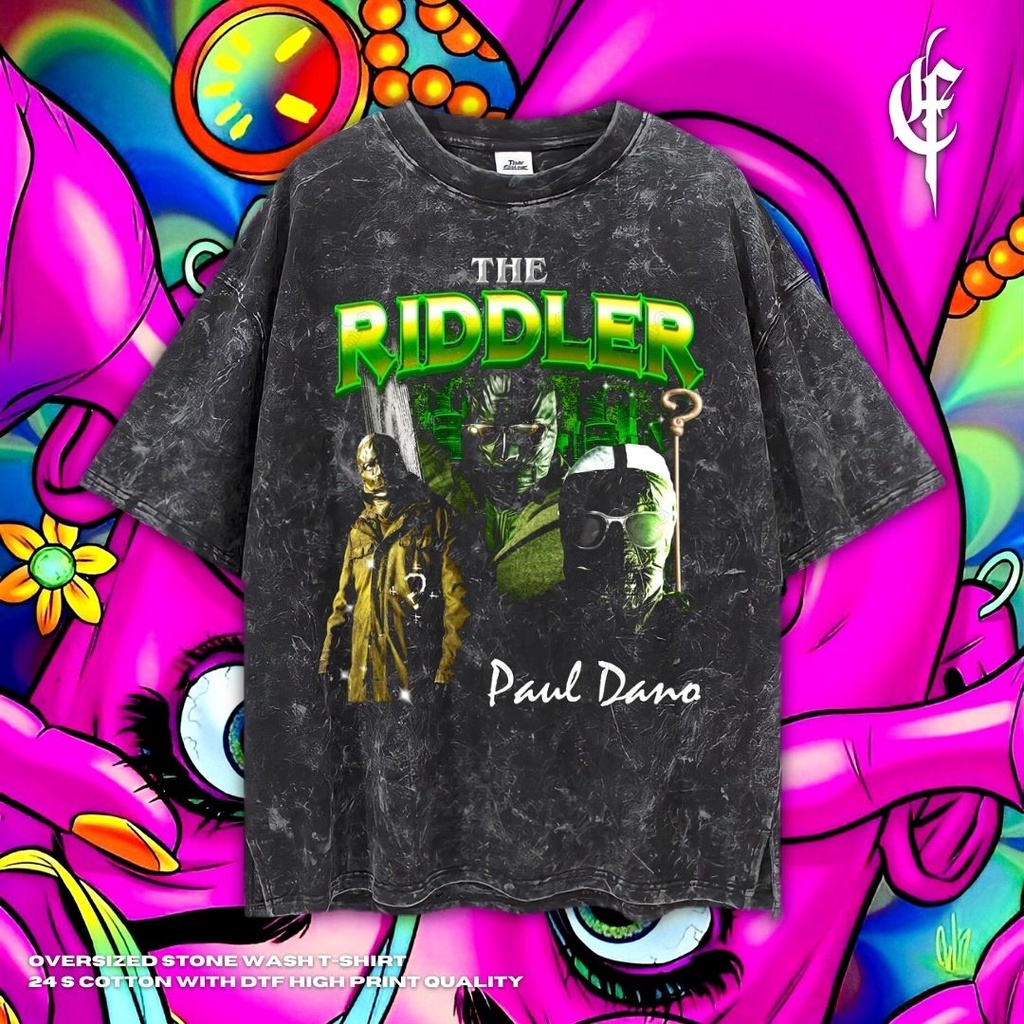 Jual Psycho Crucify "The Riddler" Oversized T-Shirt | Stone Wash | Kaos ...