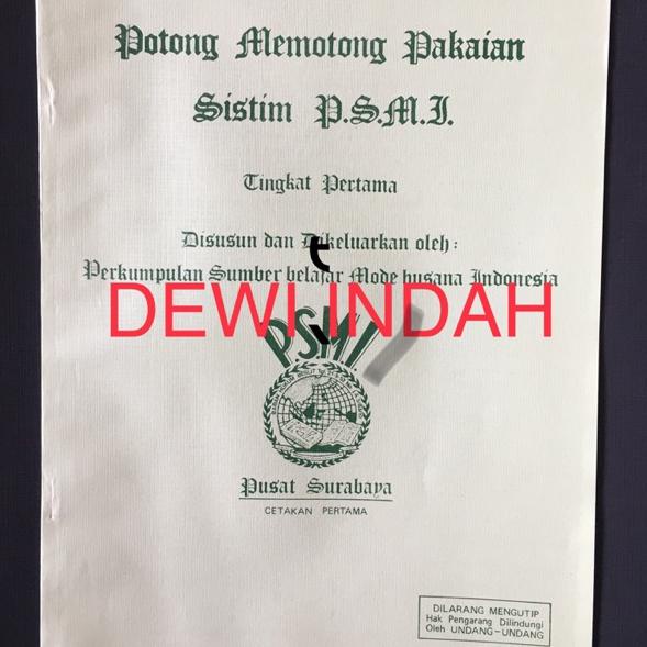 Jual [PRODUK ANT79] Buku Menjahit Sistem PSMI (Dankaerts : sistem Belanda) Tingkat Dasar ...