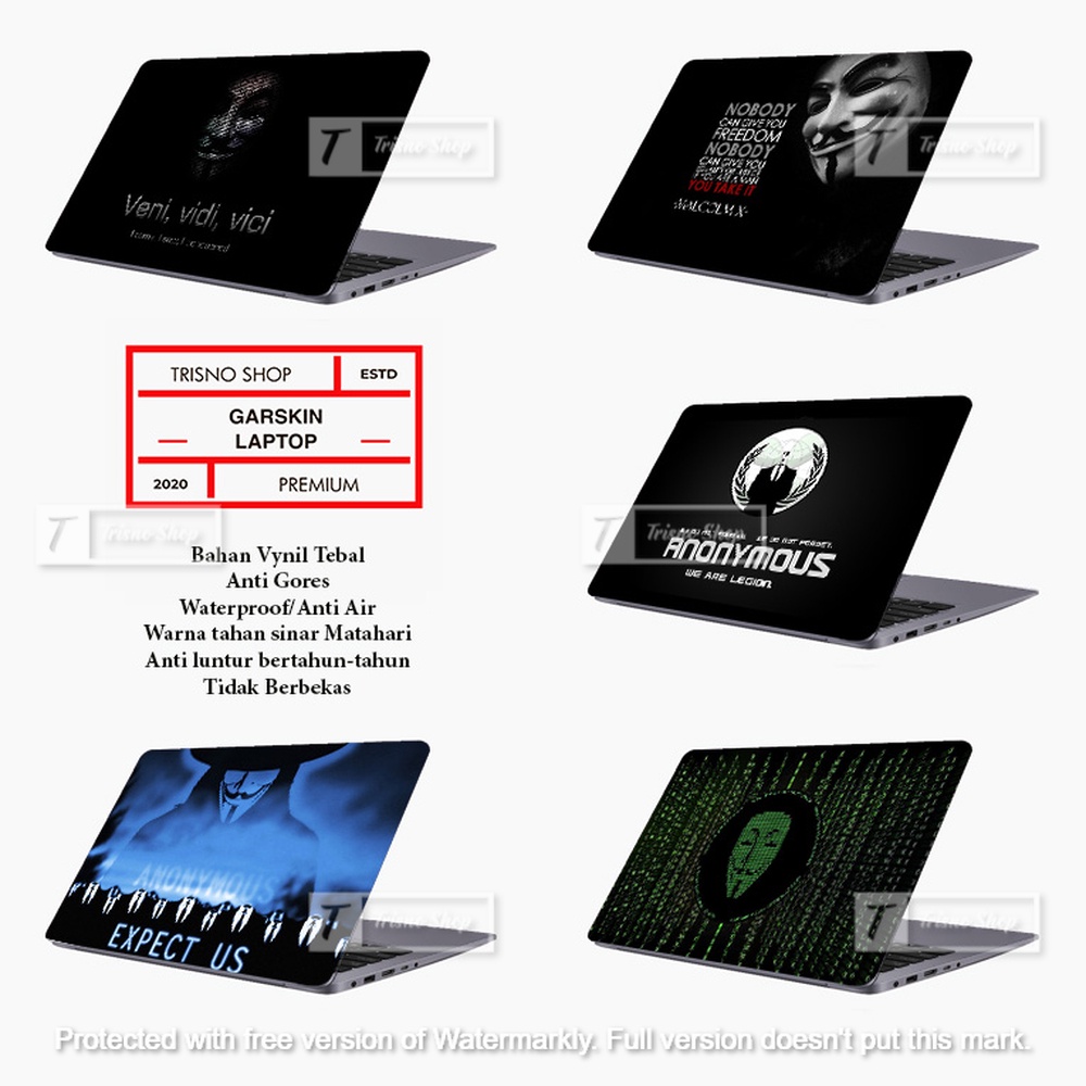 Jual Stiker Laptop | Garskin Laptop | Anonymous + Laminasi | Shopee ...