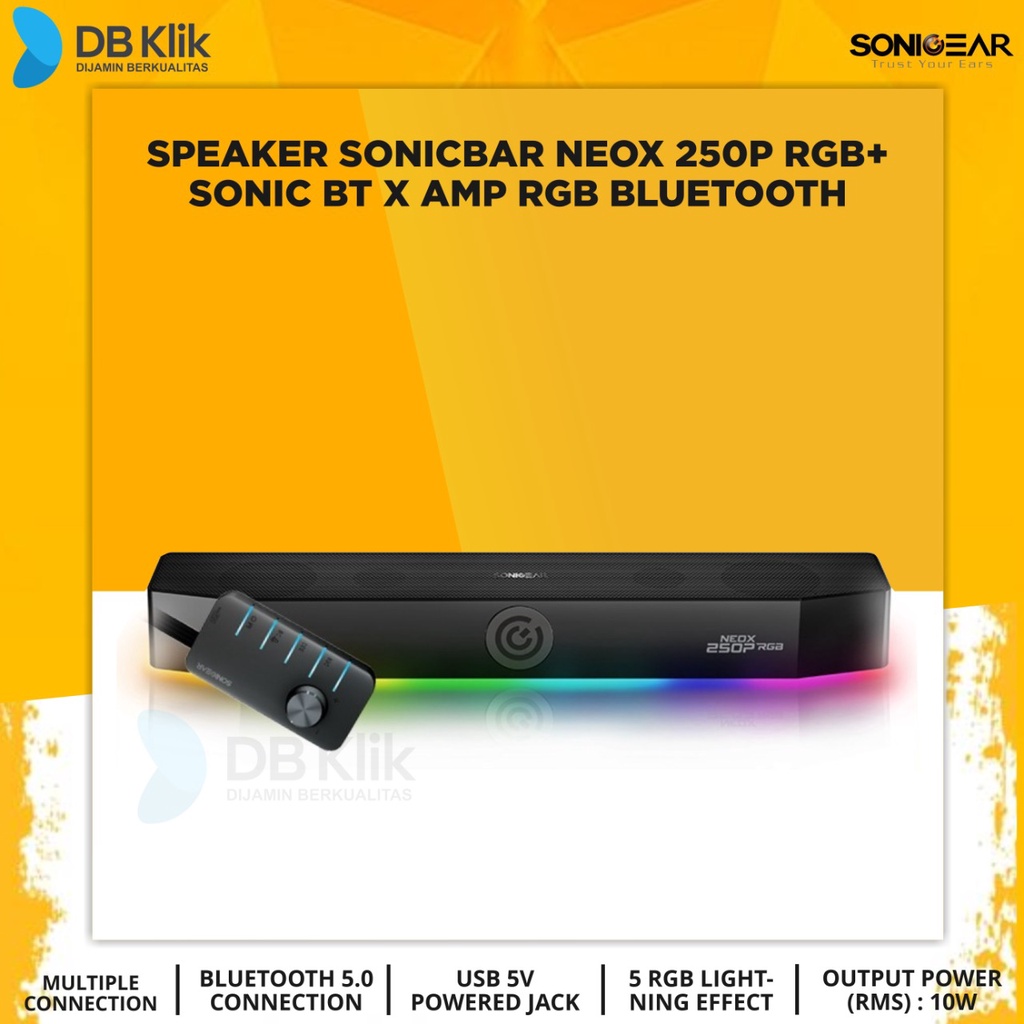 Jual "Speaker SonicGear Sonicbar NEOX 250P RGB+ Sonic BT X AMP RGB ...
