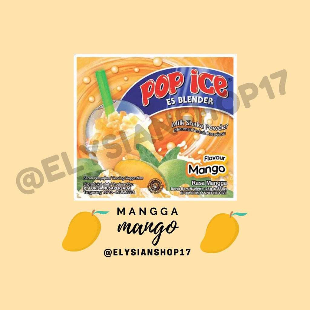 Jual Pop Ice Mango 1 Renceng (10 Sachet) | Shopee Indonesia