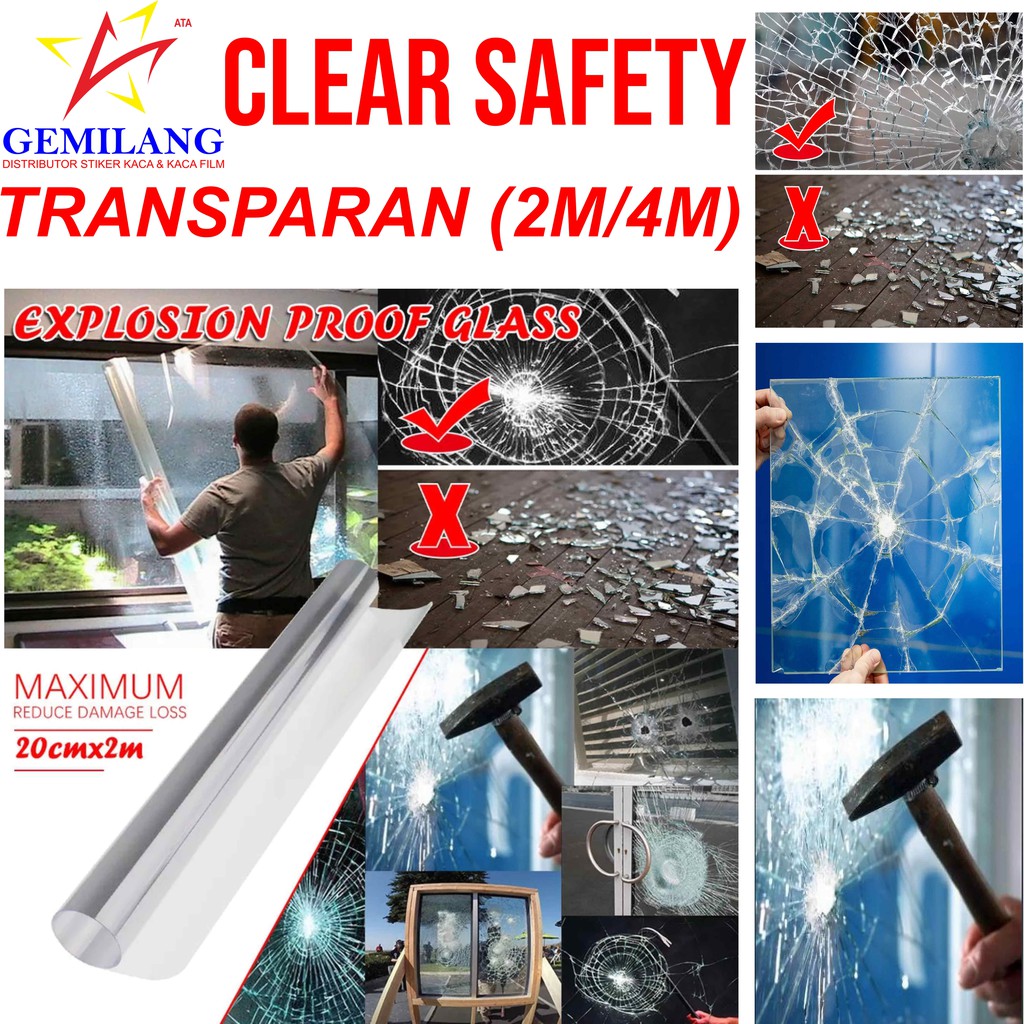 Jual STIKER KACA CLEAR SAFETY/KACA FILM BENING/STIKER KACA TRANSPARAN ...