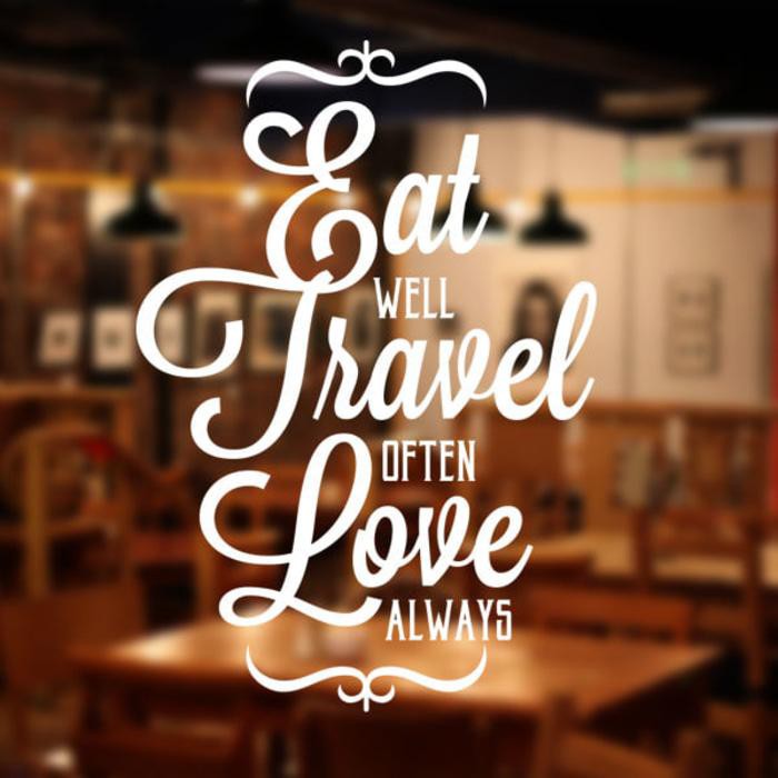 Jual Wall Stiker Dinding Kaca Eat Well Travel Kantin Kafe Resto Sticker ...