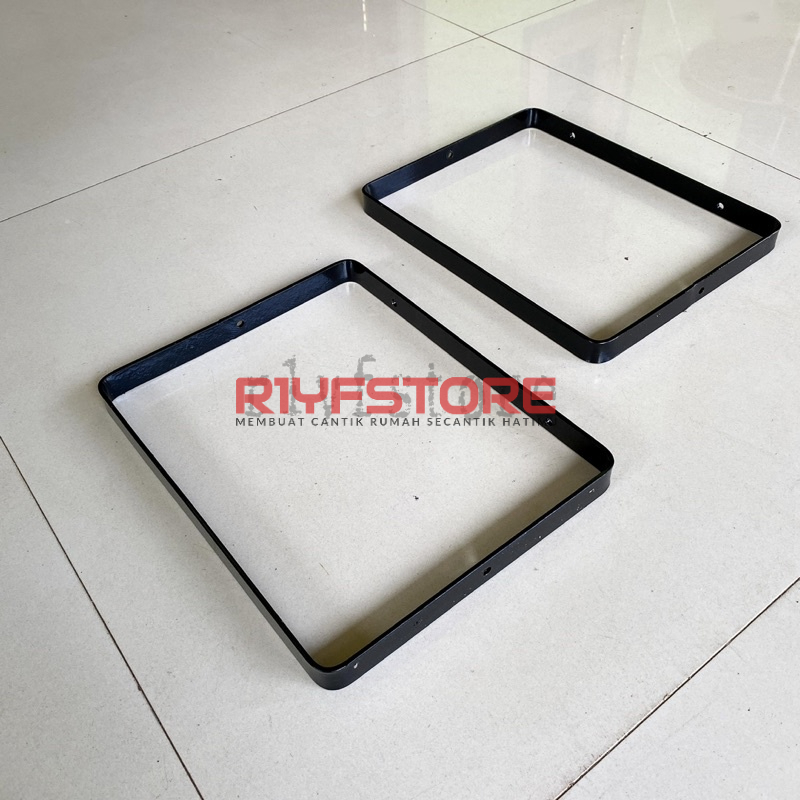 Jual bracket siku plat besi penyangga rak dinding tempel 2 ambalan ...