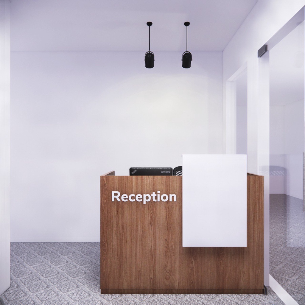 Jual meja resepsionis kantor minimalis hpl custom jakarta | Shopee ...