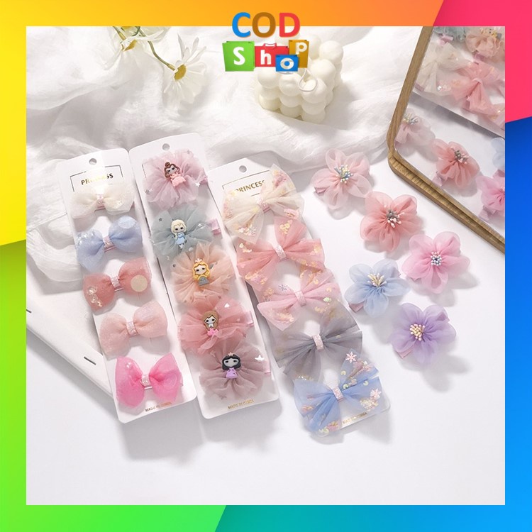 Jual COD - F5382 Set Jepit Rambut Anak Pita 5 in 1 / Hair Clip Pita ...
