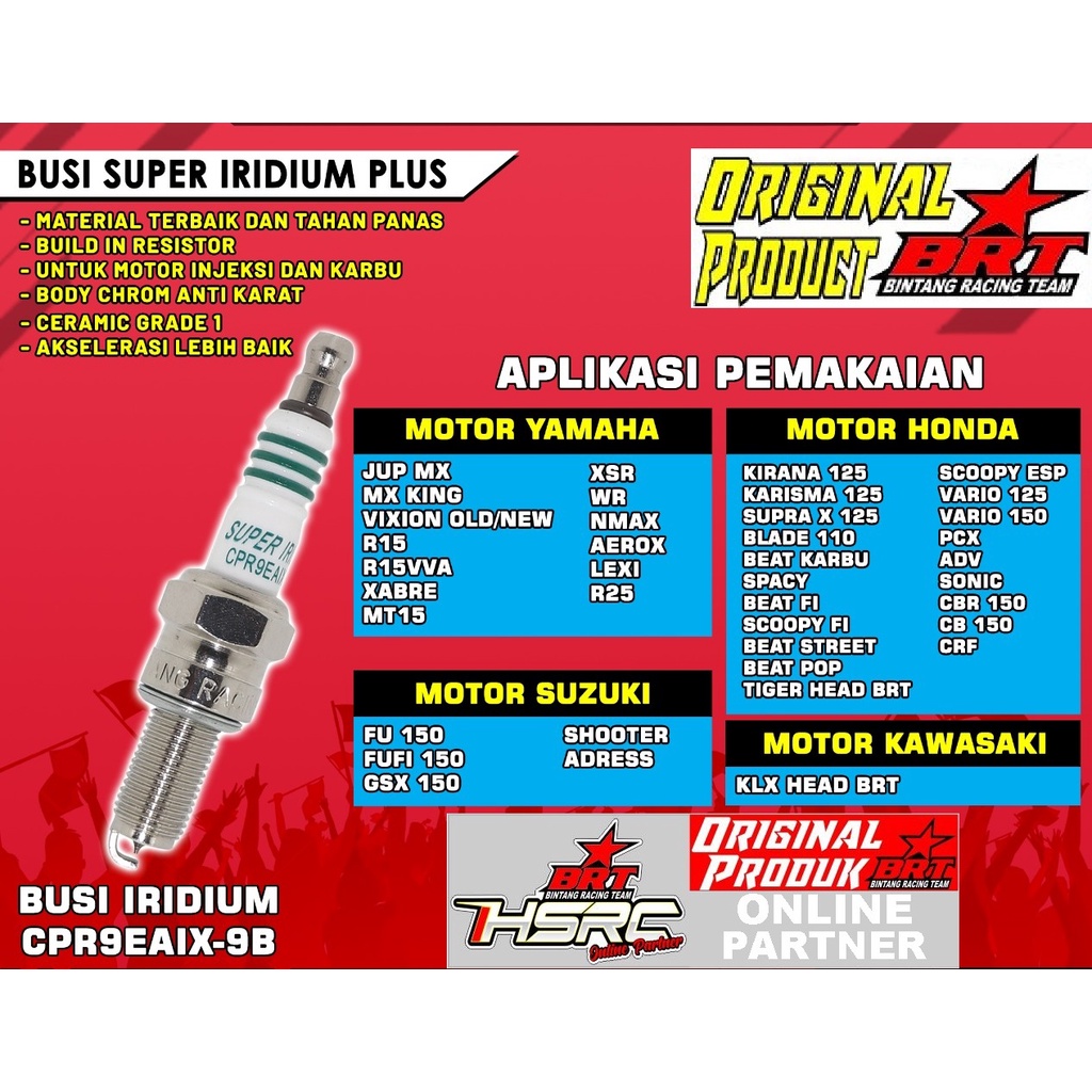 Jual Busi Racing Iridium BRT Jupiter Mx 135 MX King Vixion NVA NVL R15 V3 VVA XABRE MT15 XSR WR ...