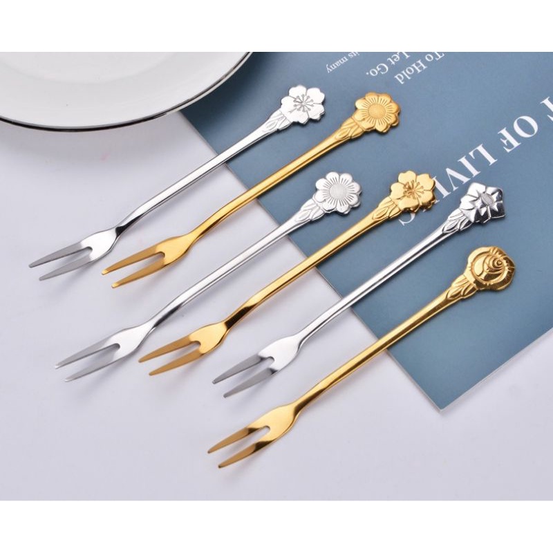 Jual Petal Creative Fork | Garpu Buah | Garpu Stainless | Garpu Dessert ...