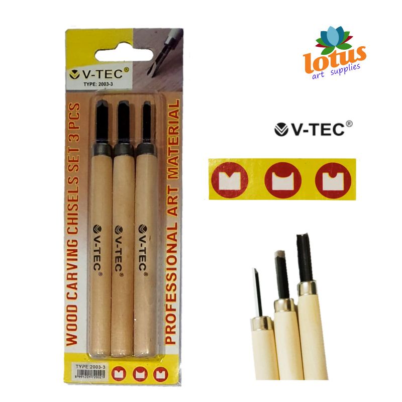 Jual Wood Carving Chisels Knife Pisau Ukir Alat Cukil Pahat Set 3 ...