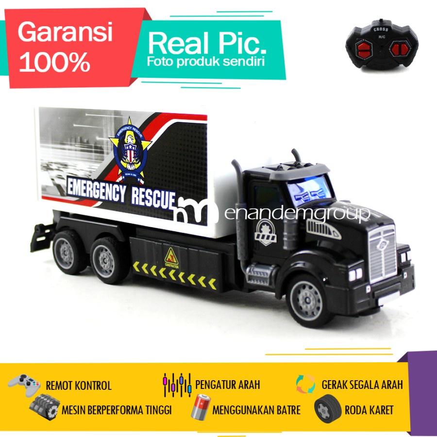 Jual Mainan Mobil Remot Kontrol RC Truk Kontainer Barang Rescue ...