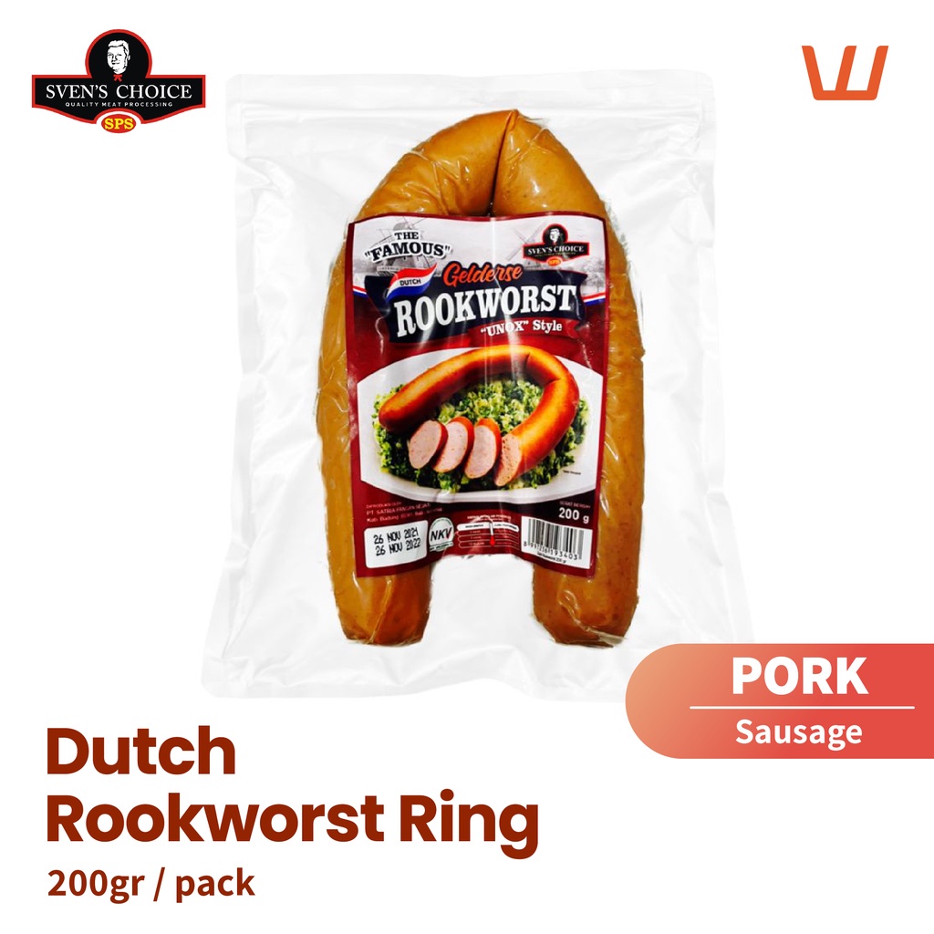 Jual Dutch Rookworst Ring Unox Style 200gr Sosis Babi Sven's Choice ...