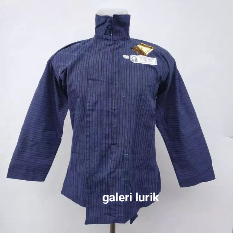 Jual Baju Surjan Lurik Biru Pria Dewasa/Baju Lurik Biru/Adat Jawa Khas Jogja Baju Peranakan ...