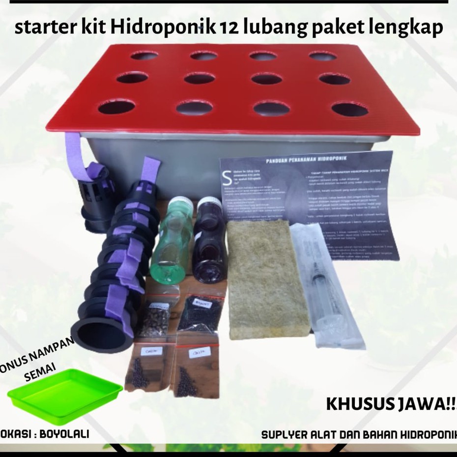 Jual PAKET HIDROPONIK PEMULA 12 LUBANG TANAM 1 BAK / STARTERKIT ...
