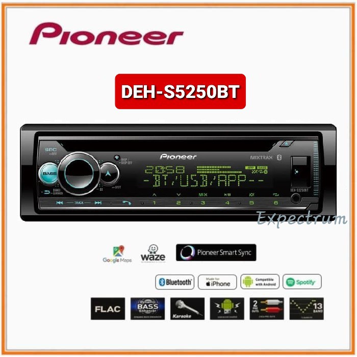 Jual Pioneer DEH-S5250BT Single Din Smart Sync GPS Bluetooth Karaoke | Shopee Indonesia