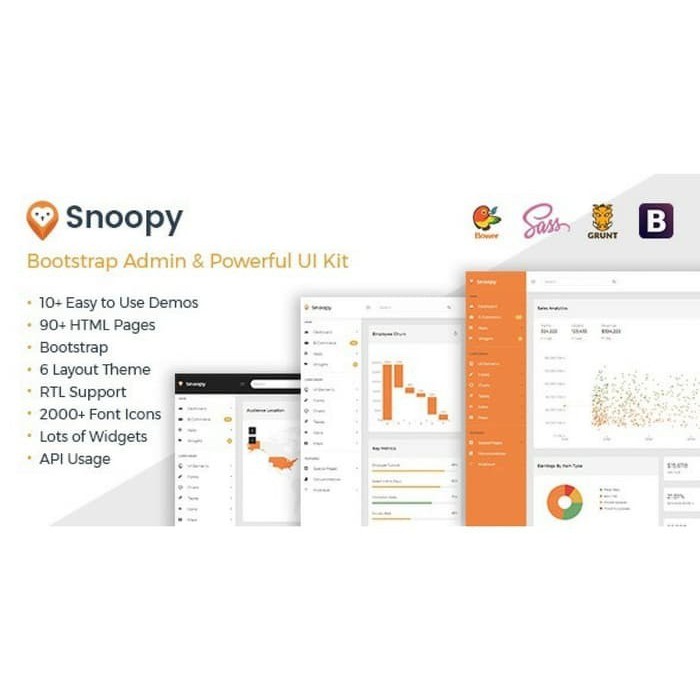 Jual Snoopy - Multipurpose Bootstrap Admin Dashboard Template + UI Kit | Shopee Indonesia