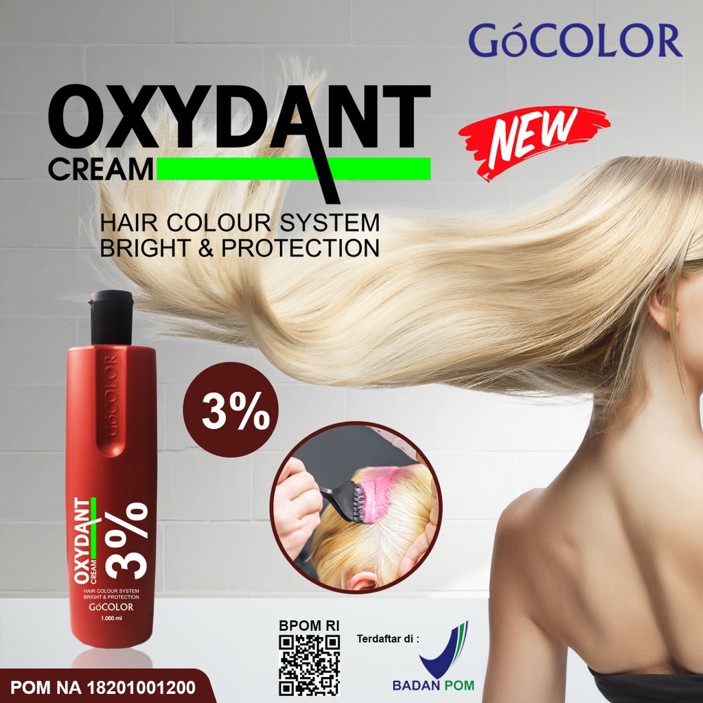 Jual GOCOLOR Oxydant Cream Developer Cream 3% Kemasan Botol 1 Liter ...