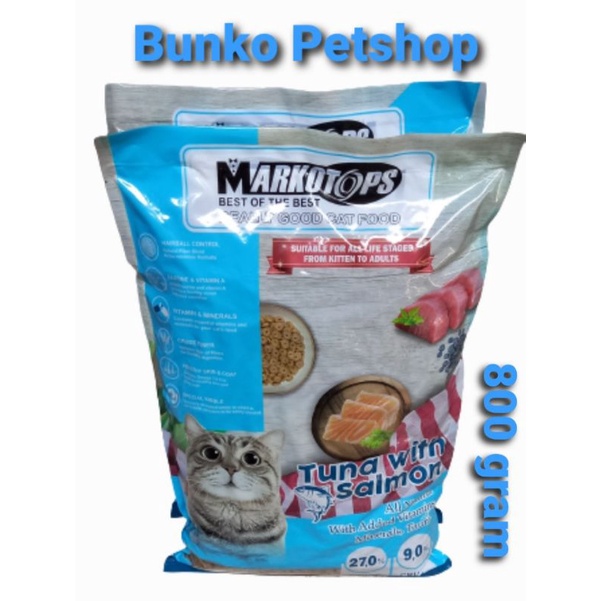 Jual Makanan Kucing MARKOTOPS TUNA SALMON ~ DryFood 800 gr | Shopee ...