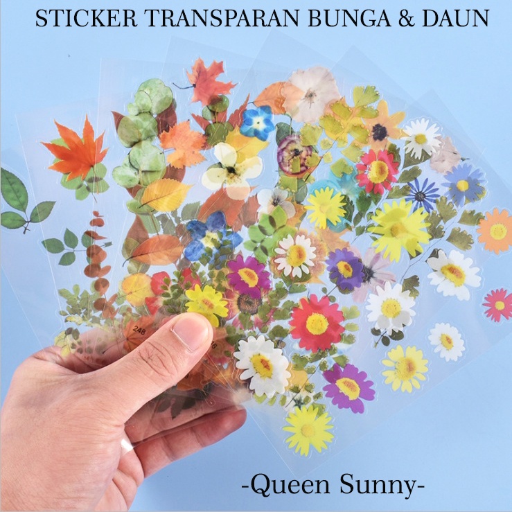 Jual NEW Clear Sticker Resin Transparan Bunga & Daun Topping Filler ...