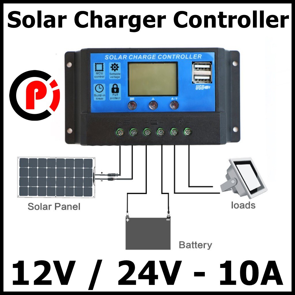 Jual SCC 10A LCD PWM Solar Panel Charge Controller With Dual USB 5V | Shopee Indonesia