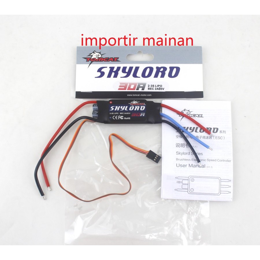 Jual ESC brushless 30A TOMCAT SKYLORD for rc airplane DYNAM C47 C-47 ...