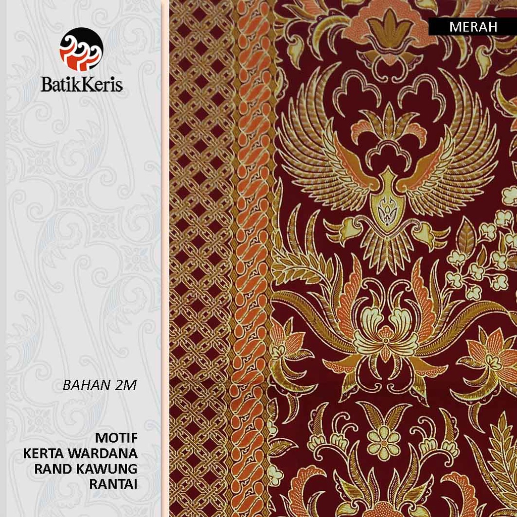 Jual Batik Keris Bahan Potongan Kerta Wardana Rand Kawung Rantai | Shopee Indonesia