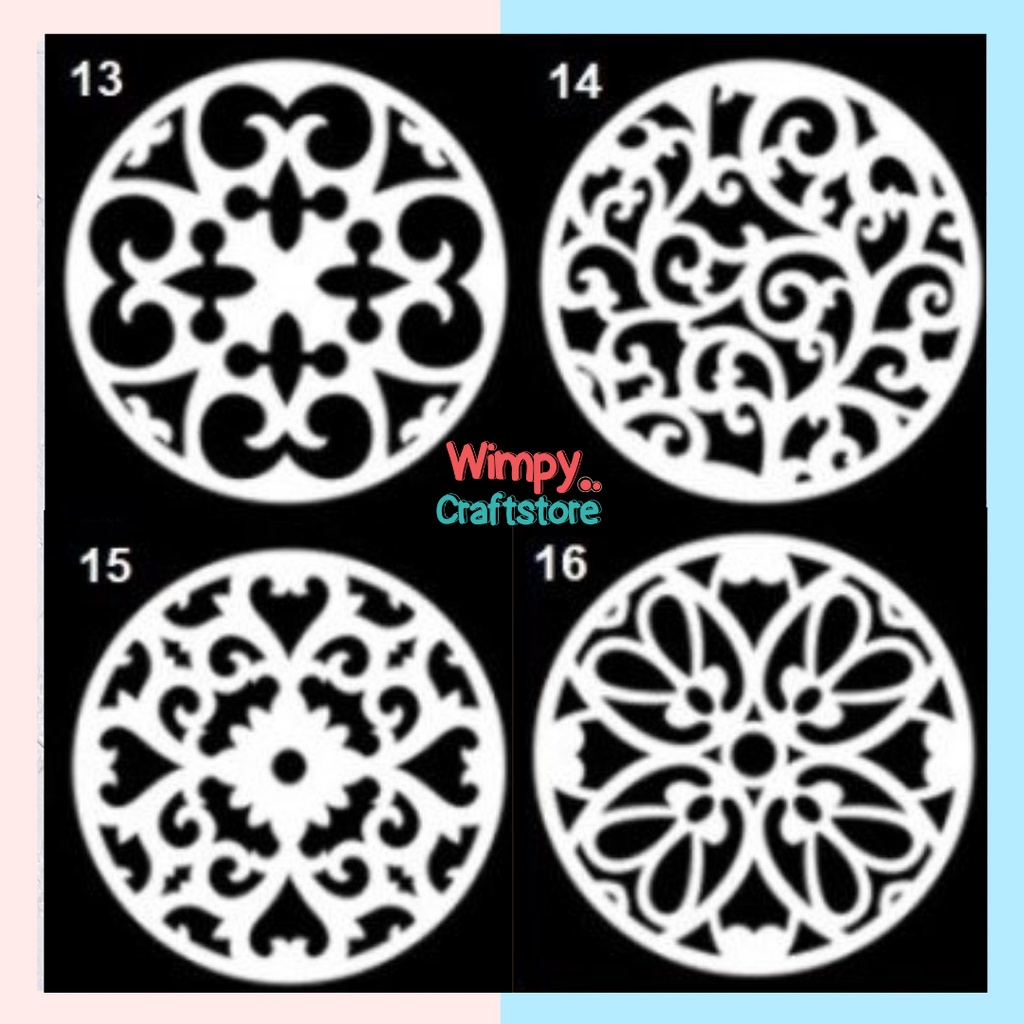 Jual Plastic Stencil Mandala Stensil Dekorasi Motif Cetakan Texture ...