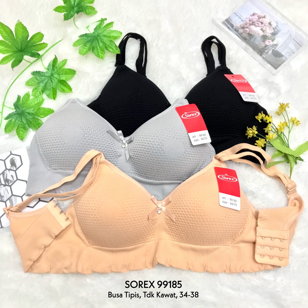 Jual Bra Sorex Busa Tipis Tanpa Kawat Kait 2, 3 BH Rajut & Katun Polos ...