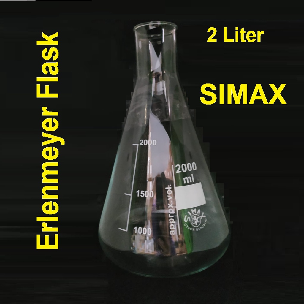 Jual ERLENMEYER FLASK 2000 ML LABU ERLENMEYER MERK SIMAX | Shopee Indonesia