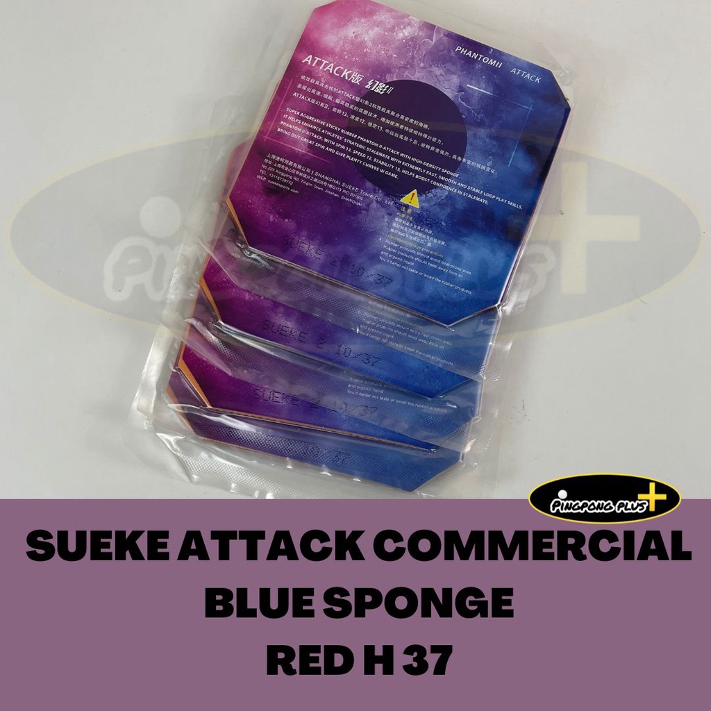 Jual SUEKE ATTACK Commercial Blue Sponge Karet Bet tenis meja | Shopee ...