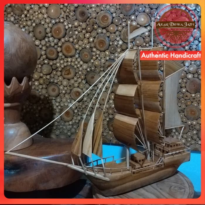 Jual Miniatur Kapal Layar Marcopolo Kayu Jati Medium | Shopee Indonesia