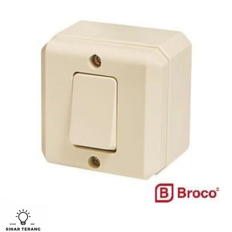 Jual BROCO OB SAKLAR ENGKEL SEGI CREAM 16210 SINGLE SWITCH OUTBOW ...