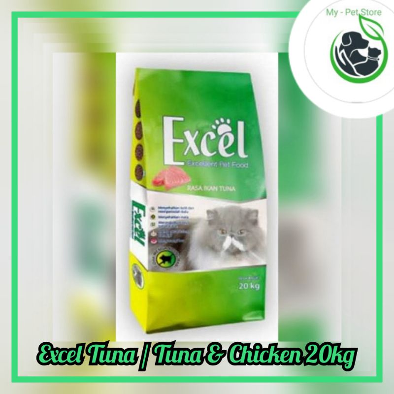 Jual makanan kucing excel tuna & chicken segitiga 20kg - GRAB - excel ...
