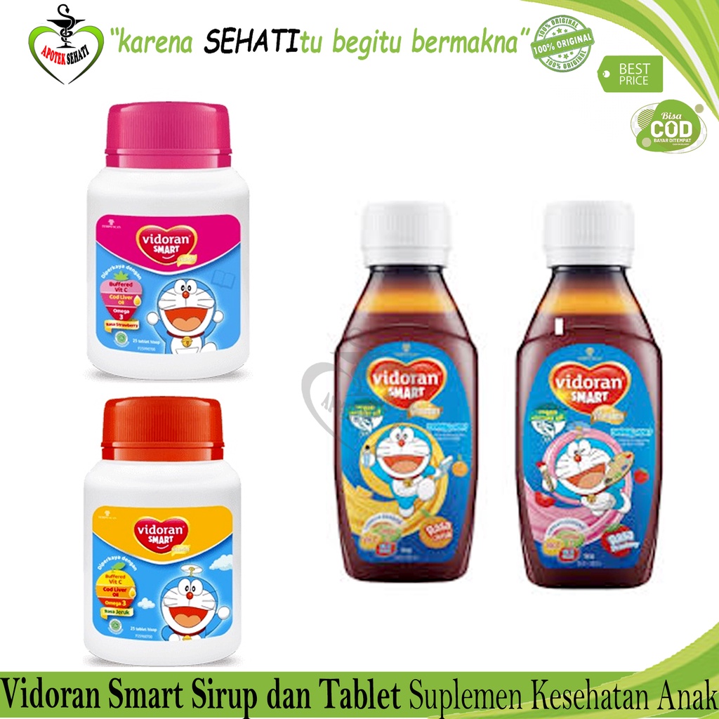 Jual Vidoran Smart Multivitamin Nutrisi Otak Anak Sirup dan Tablet ...