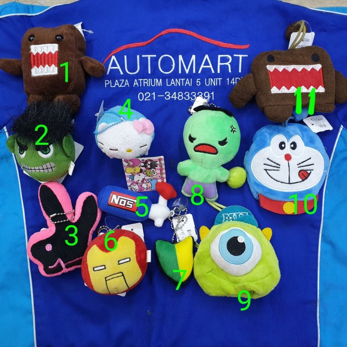 Jual boneka domo hulk ironman hello kitty mike wazowski doraemon nos ...